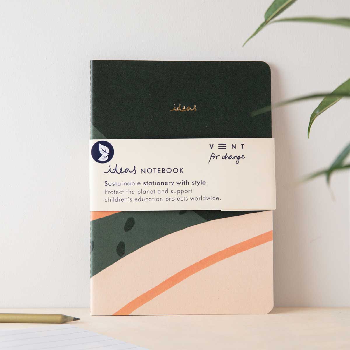 Green A5 Notebook – Eco Illustrated Stationery – Protect the Planet